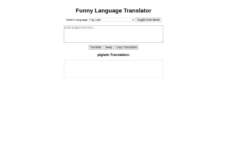 Funny Language Translator ― Perchance Generator