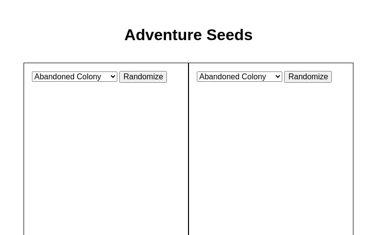 Adventure Seeds ― Perchance Generator