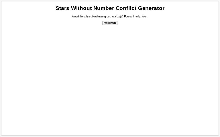 Stars Without Number Conflict Generator