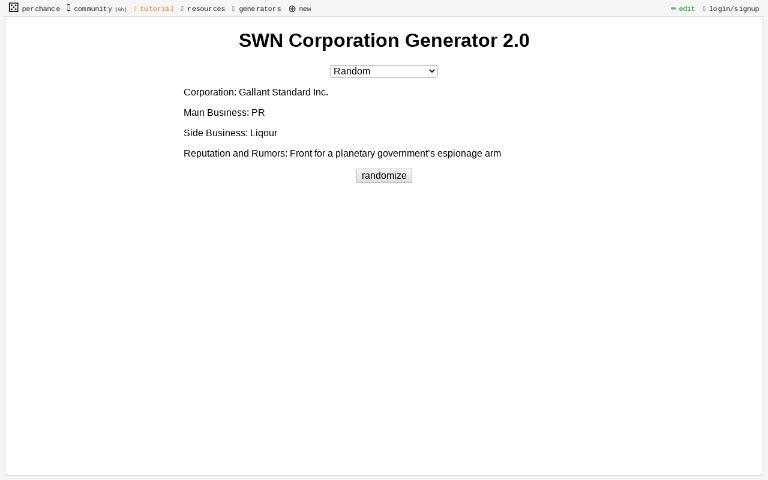 SWN Corporation Generator 2.0