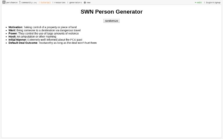 SWN Person Generator