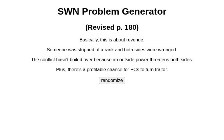 SWN Problem Generator