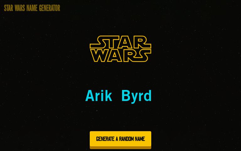 STAR WARS NAME GENERATOR