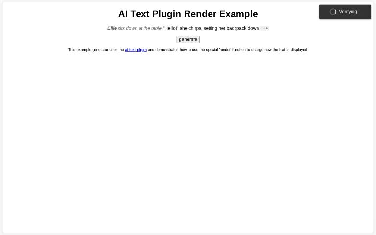AI Text Plugin Render Example