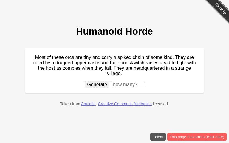 Humanoid Horde ― Perchance Generator