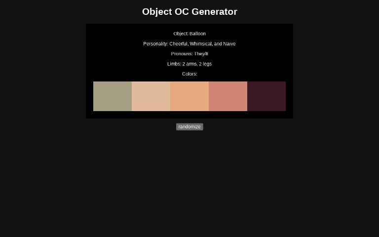 Object OC Generator