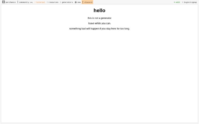 hello ― Perchance Generator
