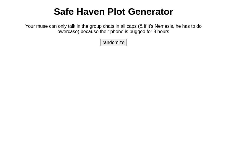 Safe Haven Plot Generator