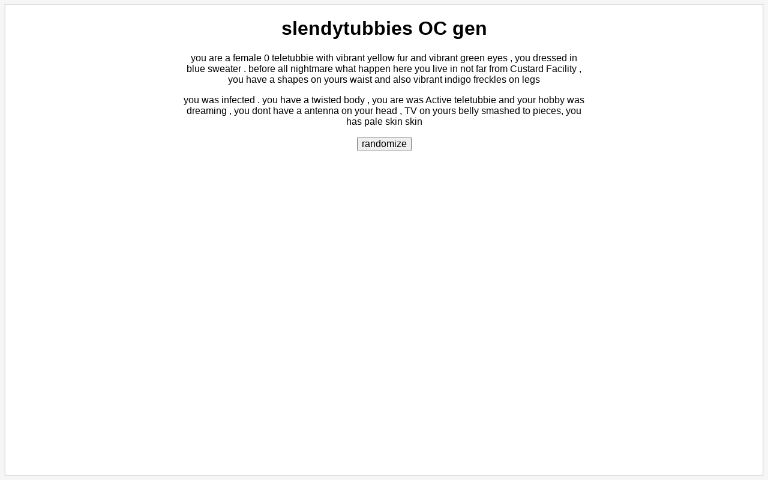 slendytubbies OC gen ― Perchance Generator