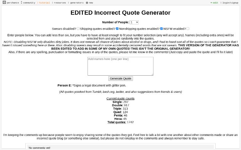 EDITED Incorrect Quote Generator
