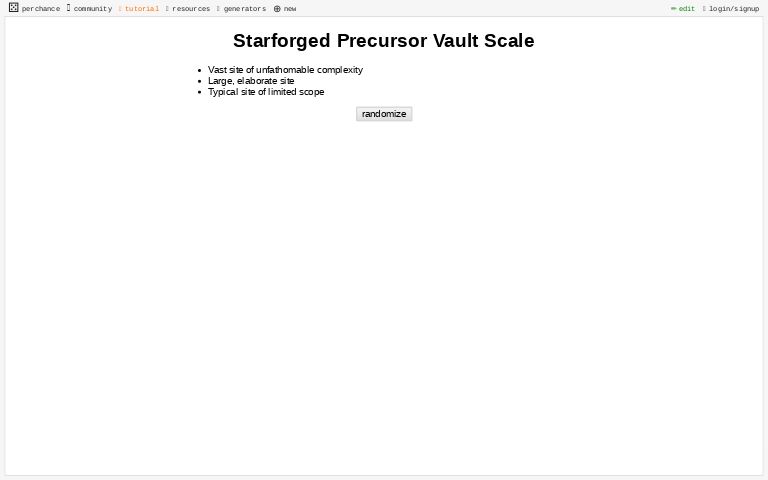 Starforged Precursor Vault Scale ― Perchance Generator
