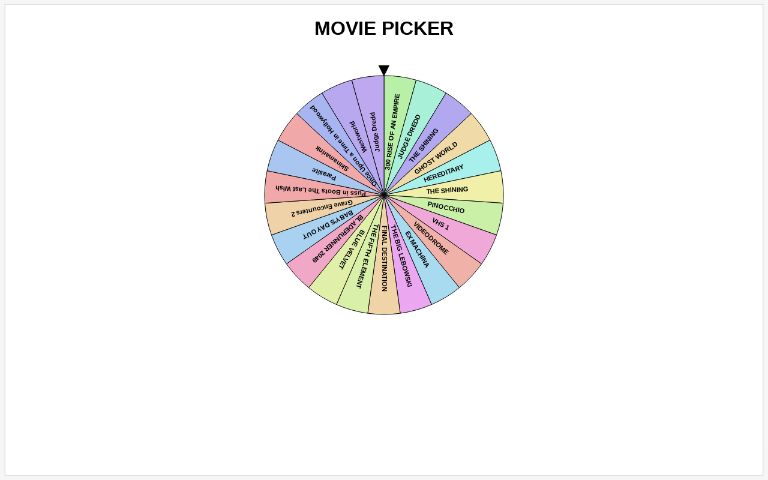 MOVIE PICKER ― Perchance Generator