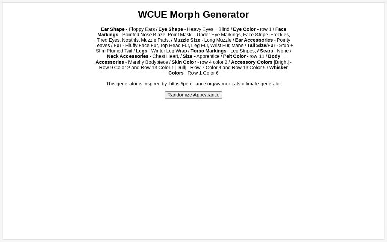 WCUE Morph Generator