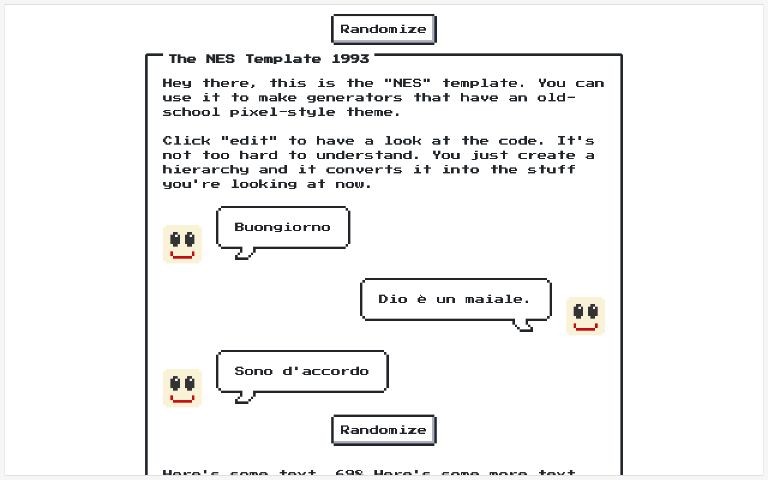NES Template ― Perchance Generator