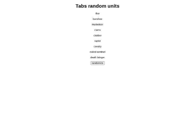 Tabs random units ― Perchance Generator