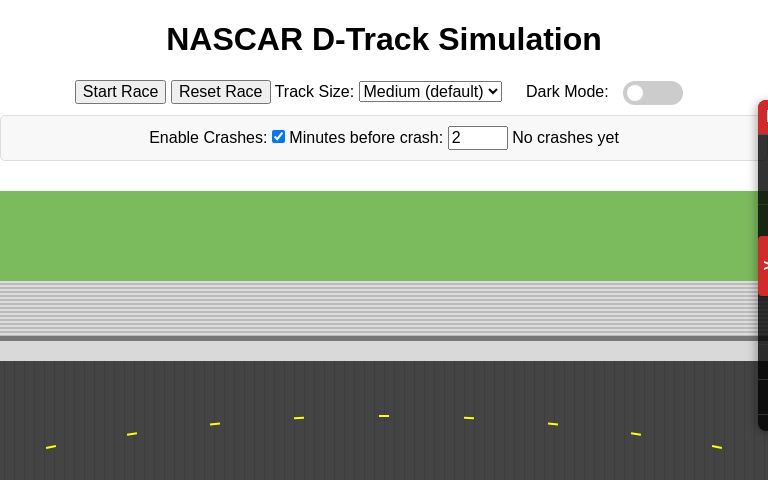 NASCAR D-Track Simulation ― Perchance Generator