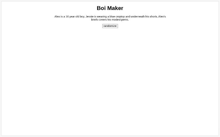 Boi Maker ― Perchance Generator