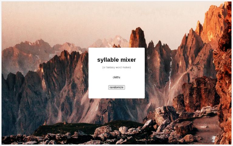 syllable mixer ― Perchance Generator