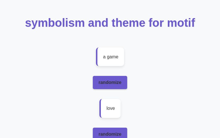 symbolism and theme for motif ― Perchance Generator