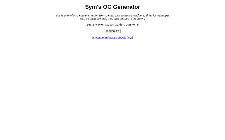 Sym's OC Generator