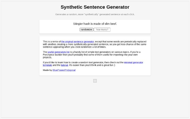 Synthetic Sentence Generator