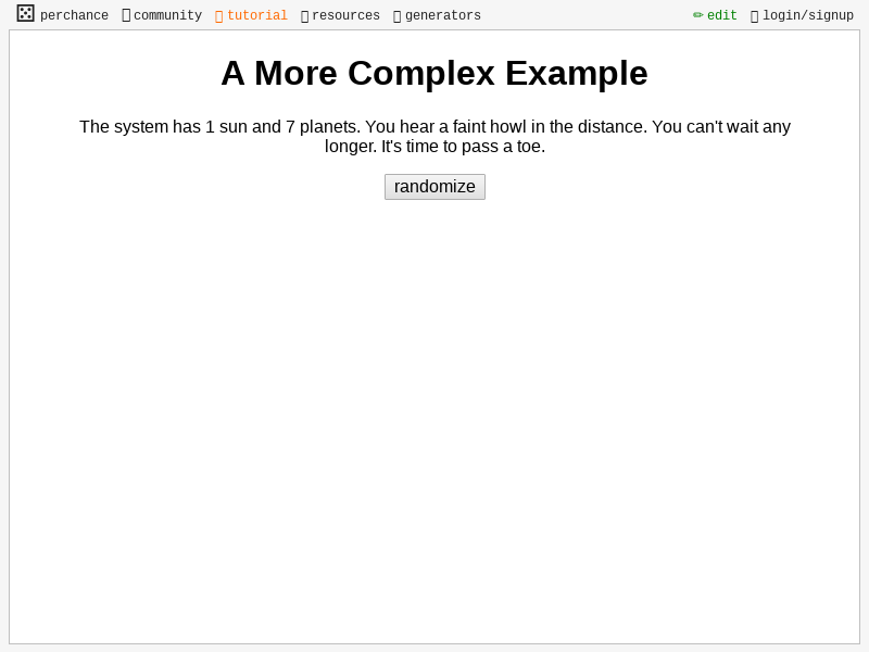 A More Complex Example ― Perchance Generator
