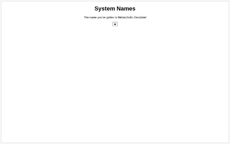 System Names ― Perchance Generator