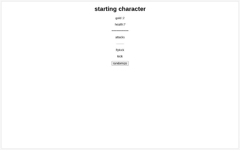starting character ― Perchance Generator