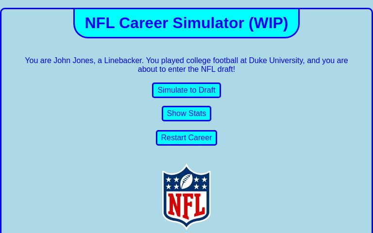 NFL Career Simulator ― Perchance Generator