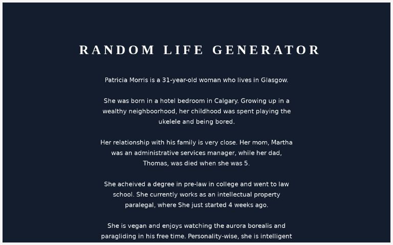 random life generator