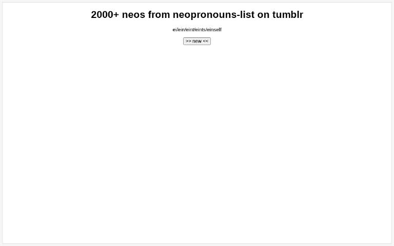 2000+ neos from neopronouns-list on tumblr ― Perchance Generator