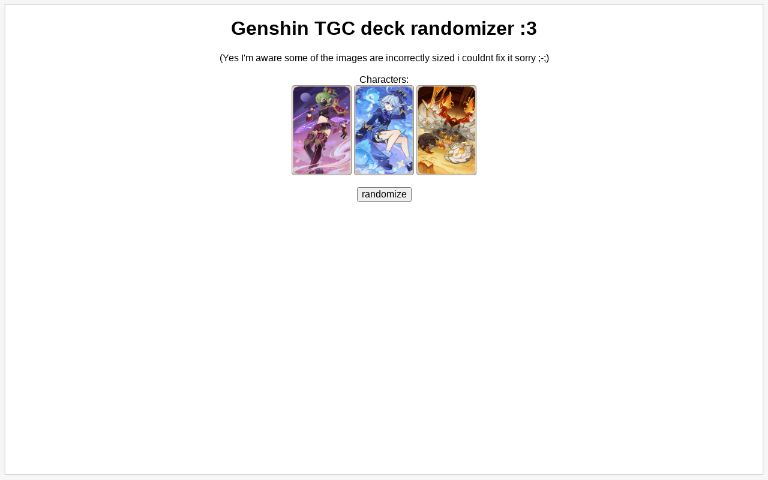 Genshin TGC deck randomizer :3 ― Perchance Generator