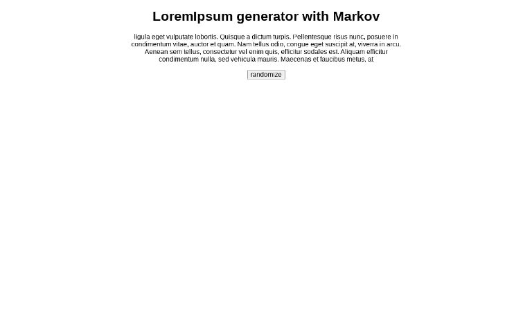 LoremIpsum generator with Markov
