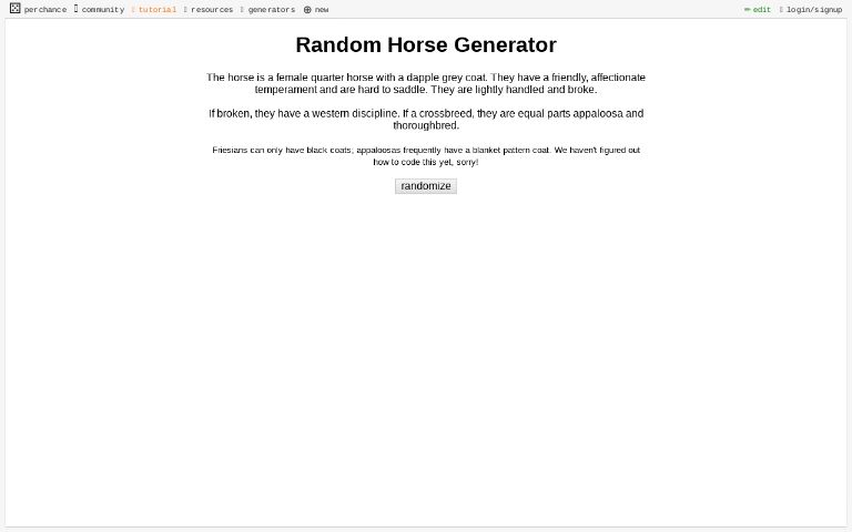 Random Horse Generator