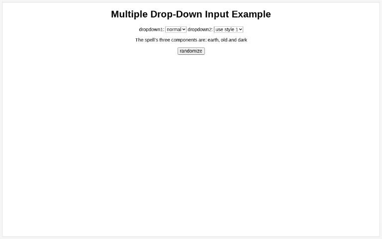 Multiple Drop-Down Input Example ― Perchance Generator
