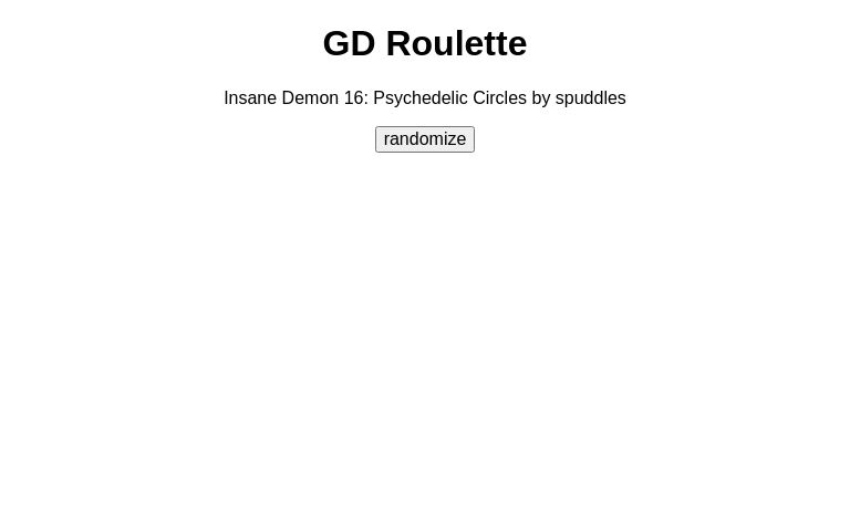 GD Roulette ― Perchance Generator