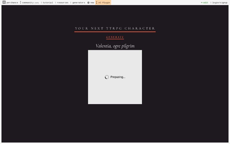 YOUR NEXT TTRPG CHARACTER ― Perchance Generator