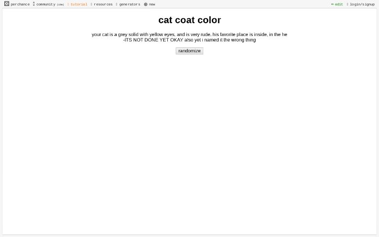 cat coat color ― Perchance Generator