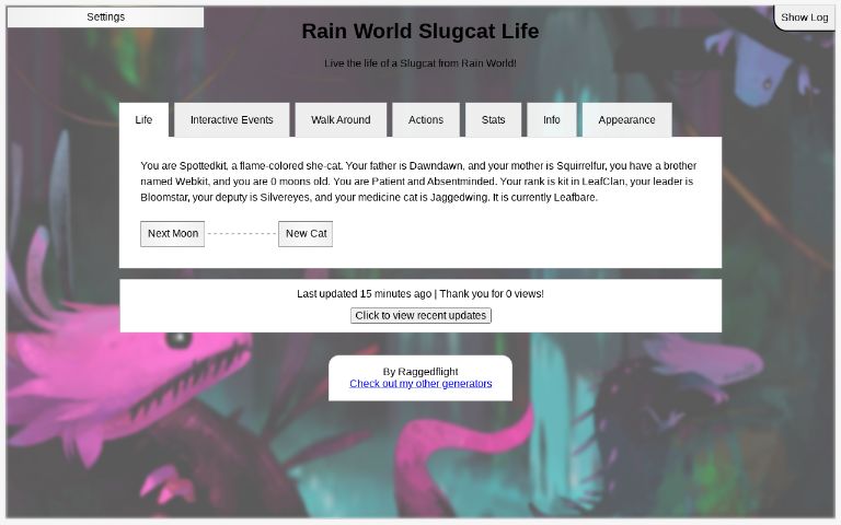 Rain World Slugcat Life ― Perchance Generator