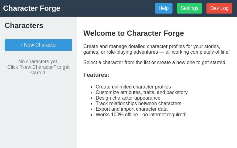 Character Forge ― Perchance Generator