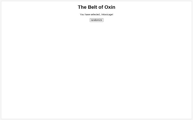 The Belt of Oxin ― Perchance Generator