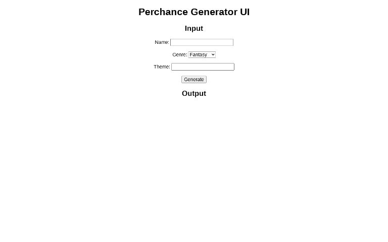Perchance Generator UI