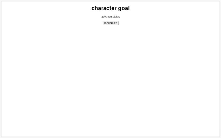 character goal ― Perchance Generator