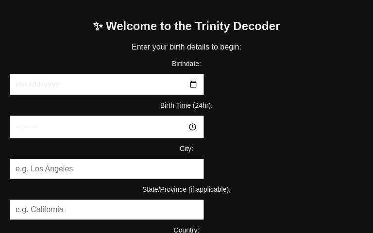 Welcome to the Trinity Decoder ― Perchance Generator