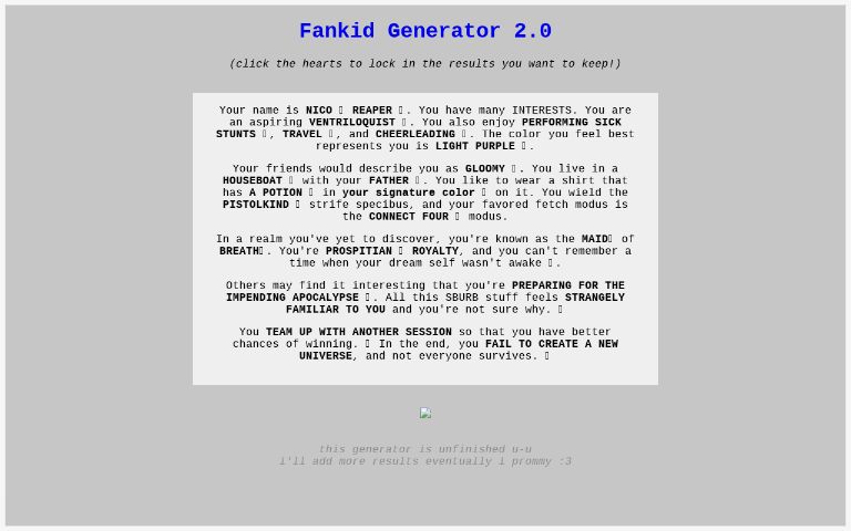 Fankid Generator 2.0