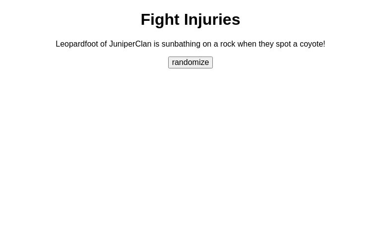 Fight Injuries ― Perchance Generator