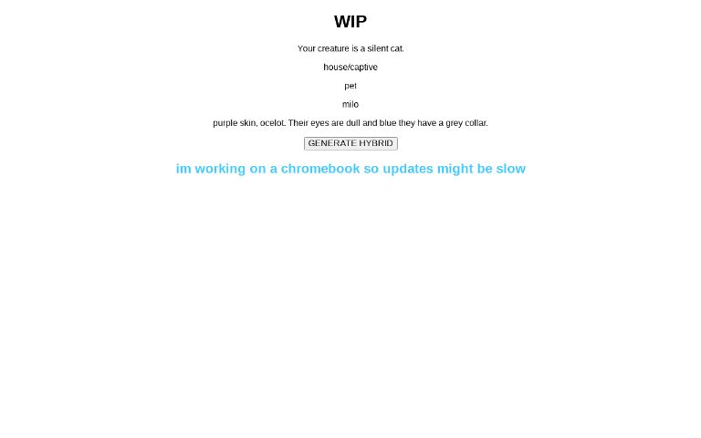 WIP ― Perchance Generator