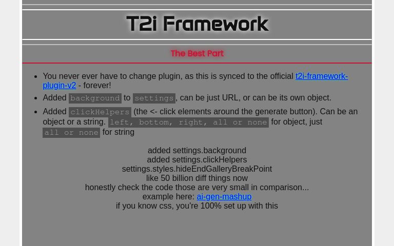 T2i Framework ― Perchance Generator