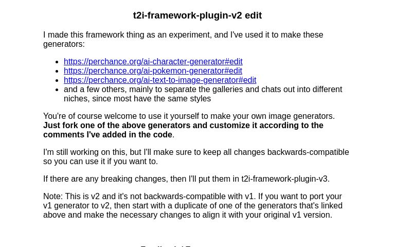 T2i Framework Plugin V2edit