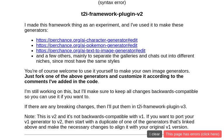 T2i Framework Plugin Version Derp